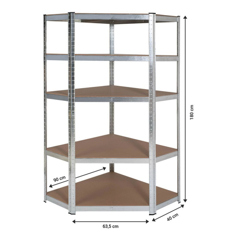 Etagère charge lourde d'angle